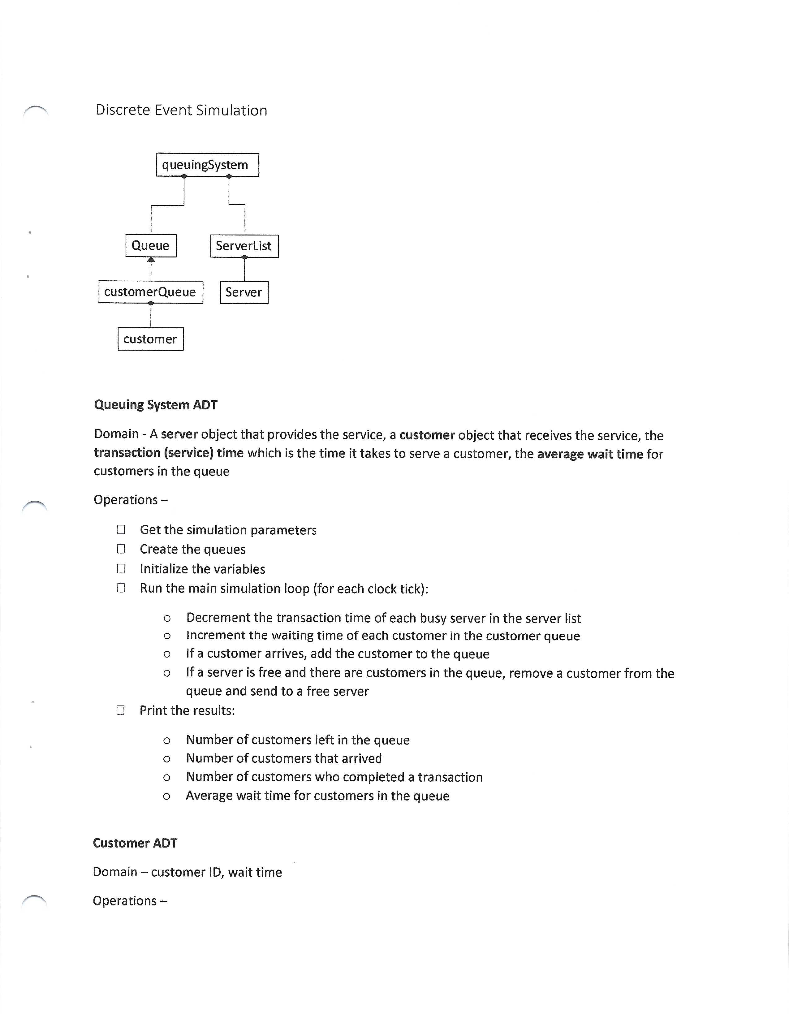 Solved Simulation Project Project Objectives 1. To develop | Chegg.com
