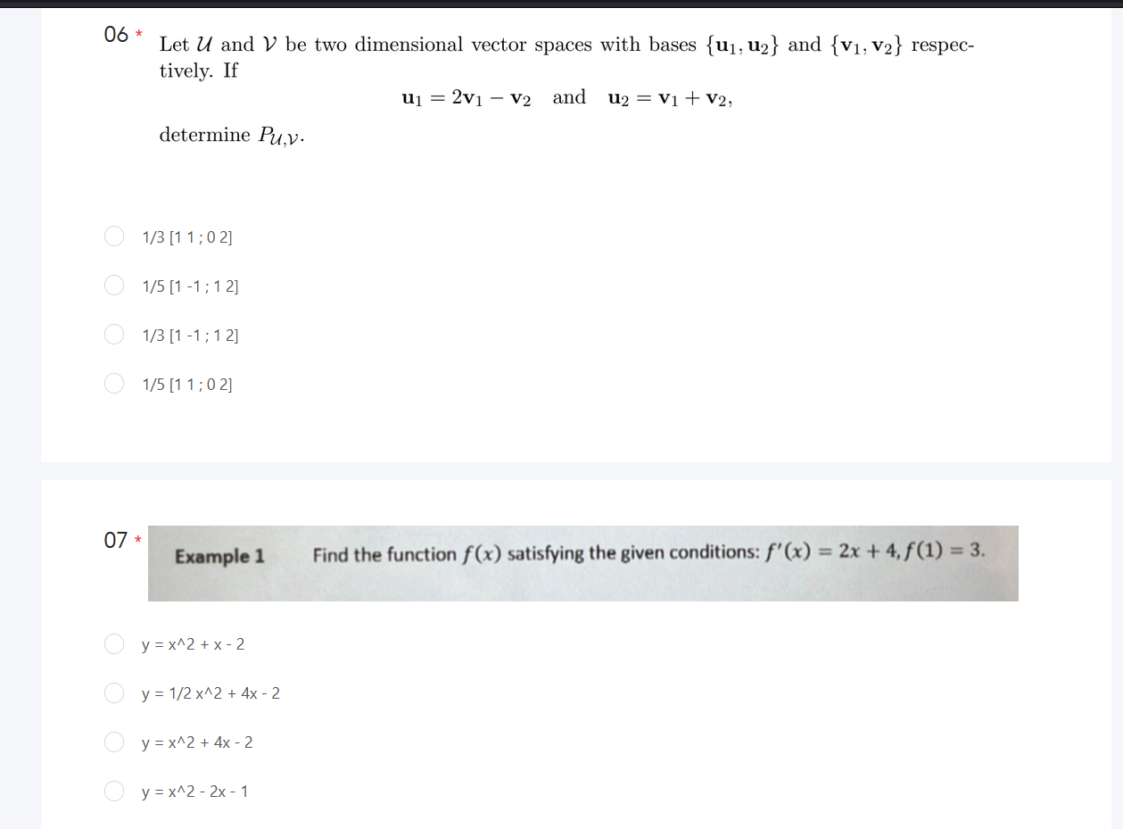 Solved 06∗ Let U and V be two dimensional vector spaces with | Chegg.com