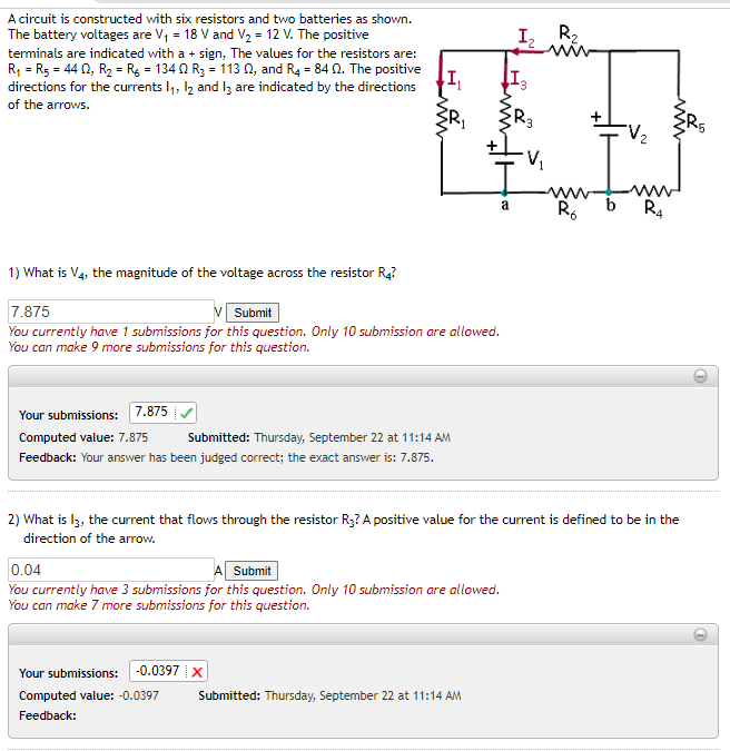 Solved A circuit is constructed with six resistors and two | Chegg.com