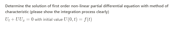 Solved Determine the solution of first order non-linear | Chegg.com