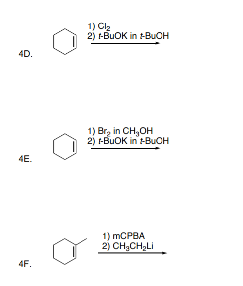 Solved 1) B H6 2) H2O2, KOH 3) PCIE 4A. 1) mCPBA 2) CH3OK | Chegg.com