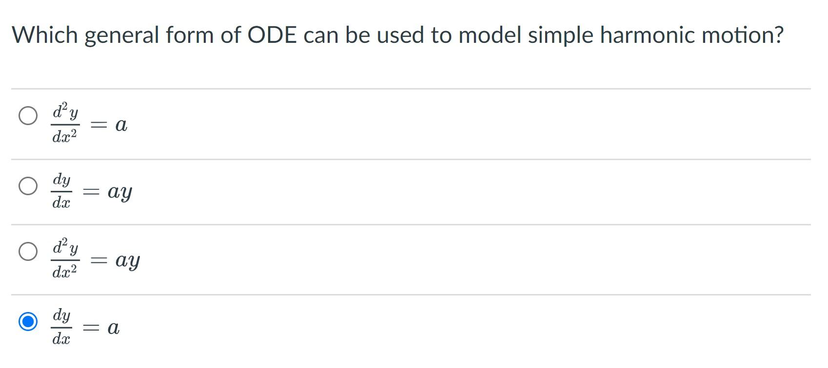 Solved Which general form of ODE can be used to model simple | Chegg.com