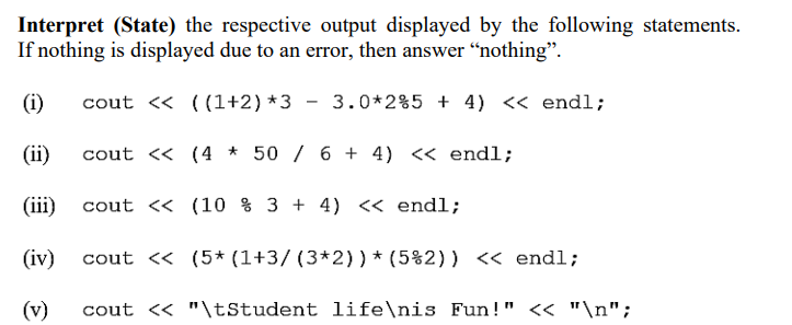 Solved Interpret (State) the respective output displayed by | Chegg.com