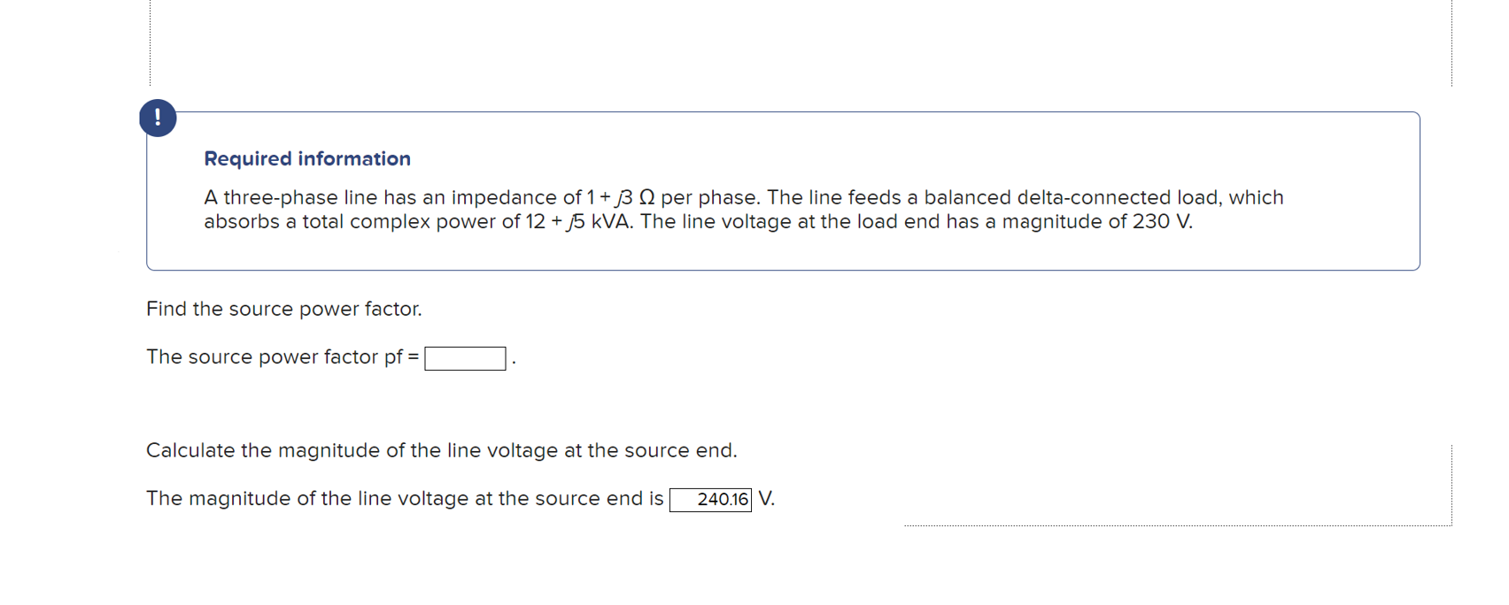 Solved Required information A three-phase line has an | Chegg.com