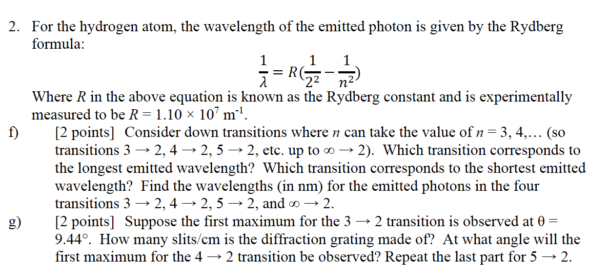 Solved The correct value of Rydberg is R = 1.10 × 107 m-1. | Chegg.com