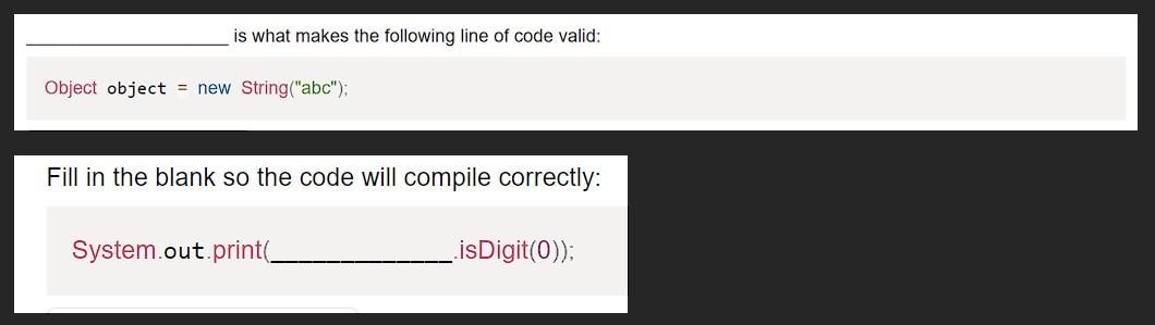 Solved Fill in the blank so the code will compile correctly: | Chegg.com Solved Fill in the blank so the code will compile correctly: | Chegg.com