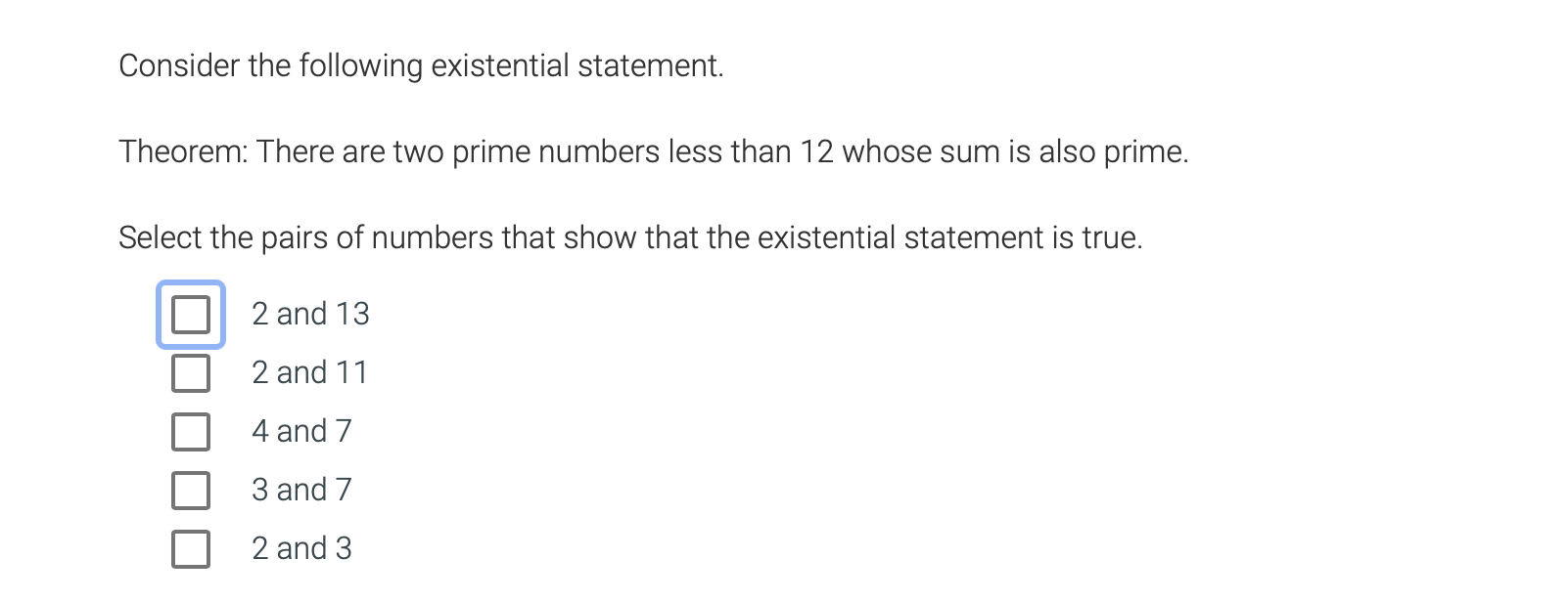 Solved Consider the following existential statement. | Chegg.com