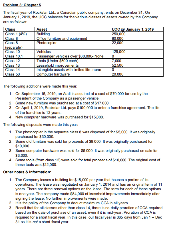 Required: calculate the maximum 2019 CCA that can be | Chegg.com
