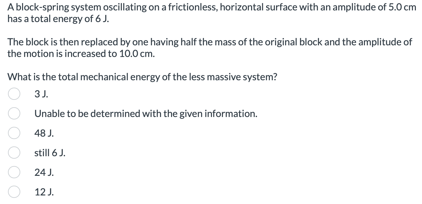 Solved A block-spring system oscillating on a frictionless, | Chegg.com