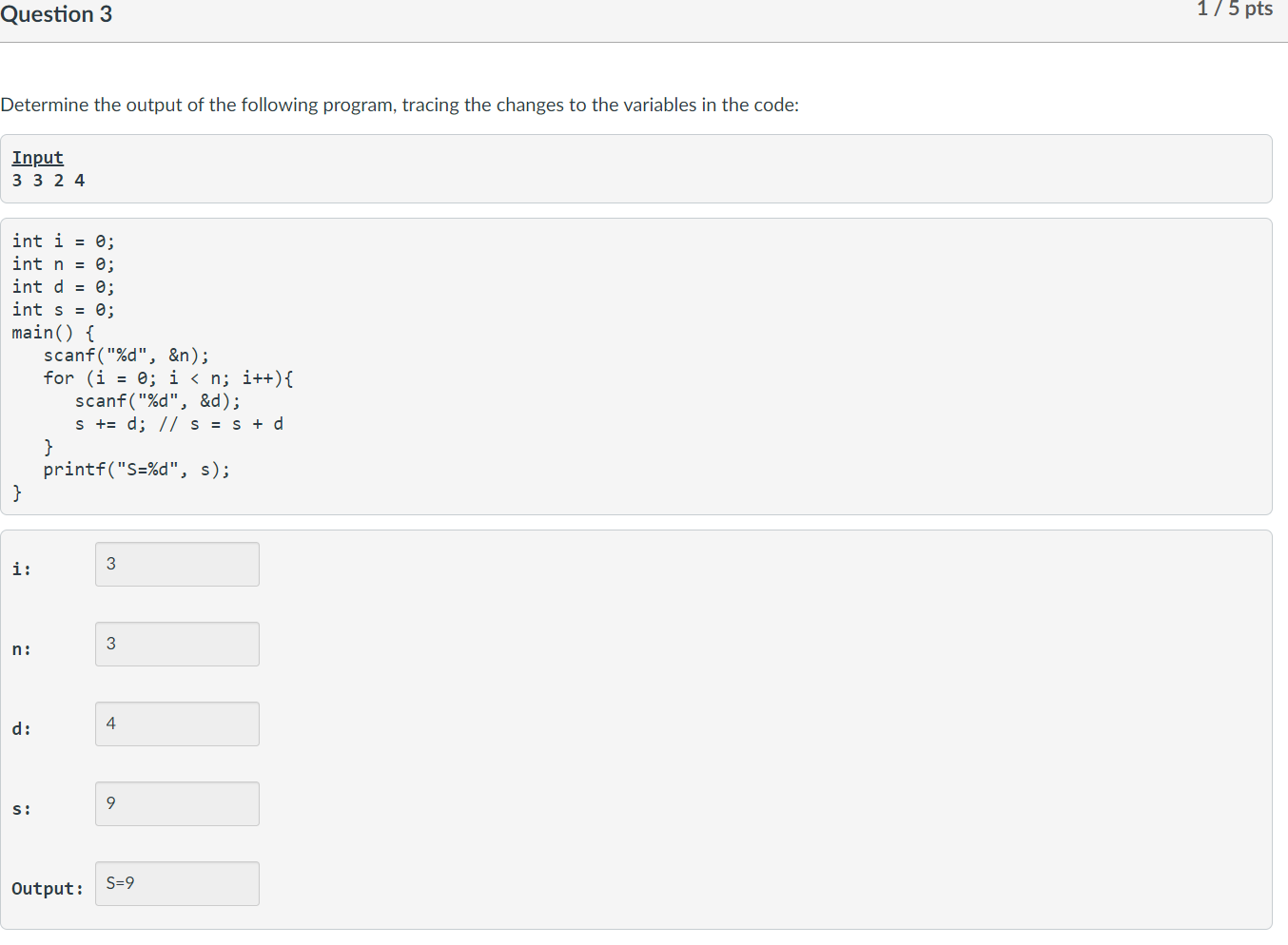 Solved The following is an example: Input: ab char c; main( | Chegg.com