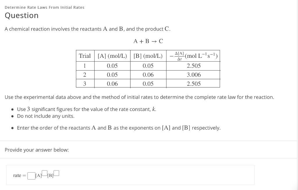Solved Determine Rate Laws From Initial Rates Question A | Chegg.com