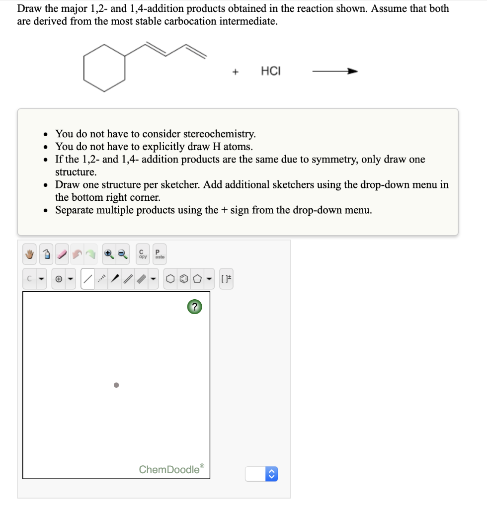 Solved Draw the major 1,2- and 1,4-addition products | Chegg.com