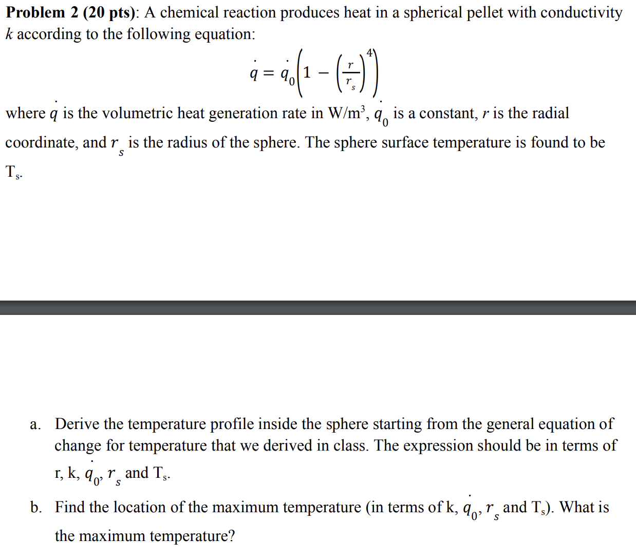 Solved Problem 2 (20 ﻿pts): A chemical reaction produces | Chegg.com
