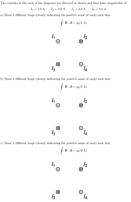 Solved The currents in the each of the diagrams are directed | Chegg.com