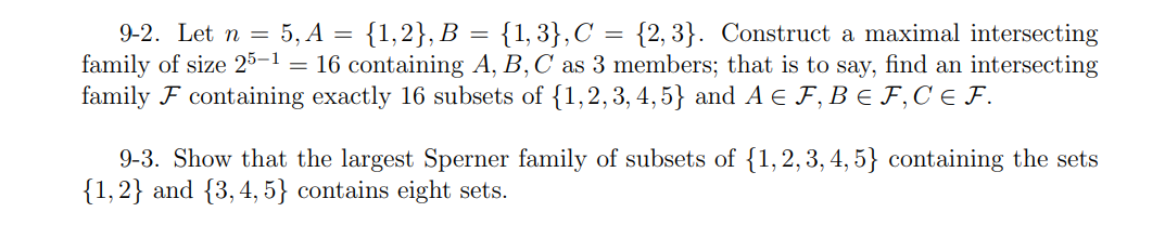 Solved 9-2. Let n=5,A={1,2},B={1,3},C={2,3}. Construct a | Chegg.com