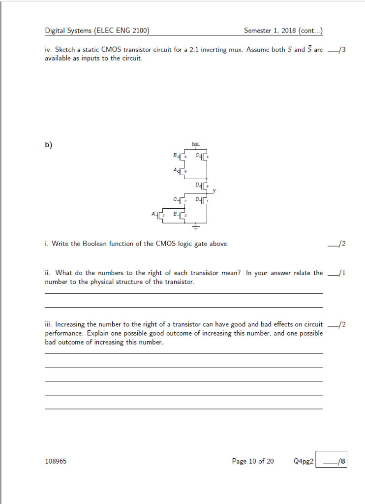 a) The 2n:1 mux built as a single CMOS gate shown | Chegg.com