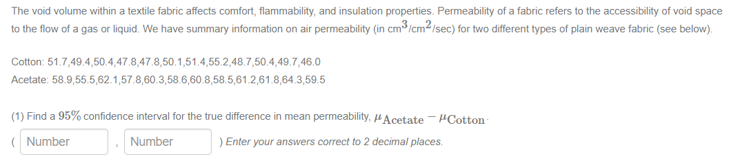 Solved The void volume within a textile fabric affects | Chegg.com