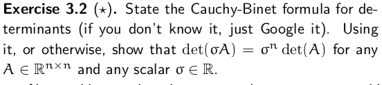Solved Exercise 3.2 (*). State the Cauchy-Binet formula for | Chegg.com