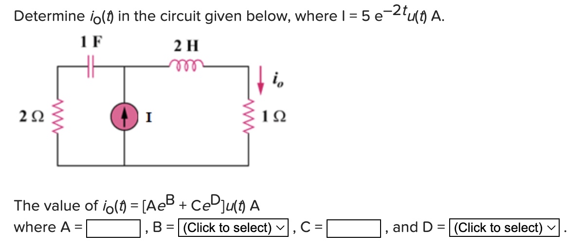 Solved Determine i0(t) in the circuit given below, where | Chegg.com