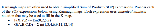 Solved Karnaugh maps are often used to obtain simplified Sum | Chegg.com