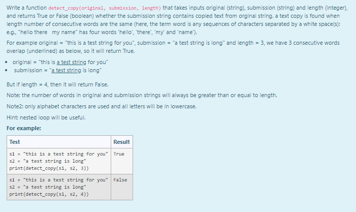 Solved Write A Function Detect copy original Submission Chegg