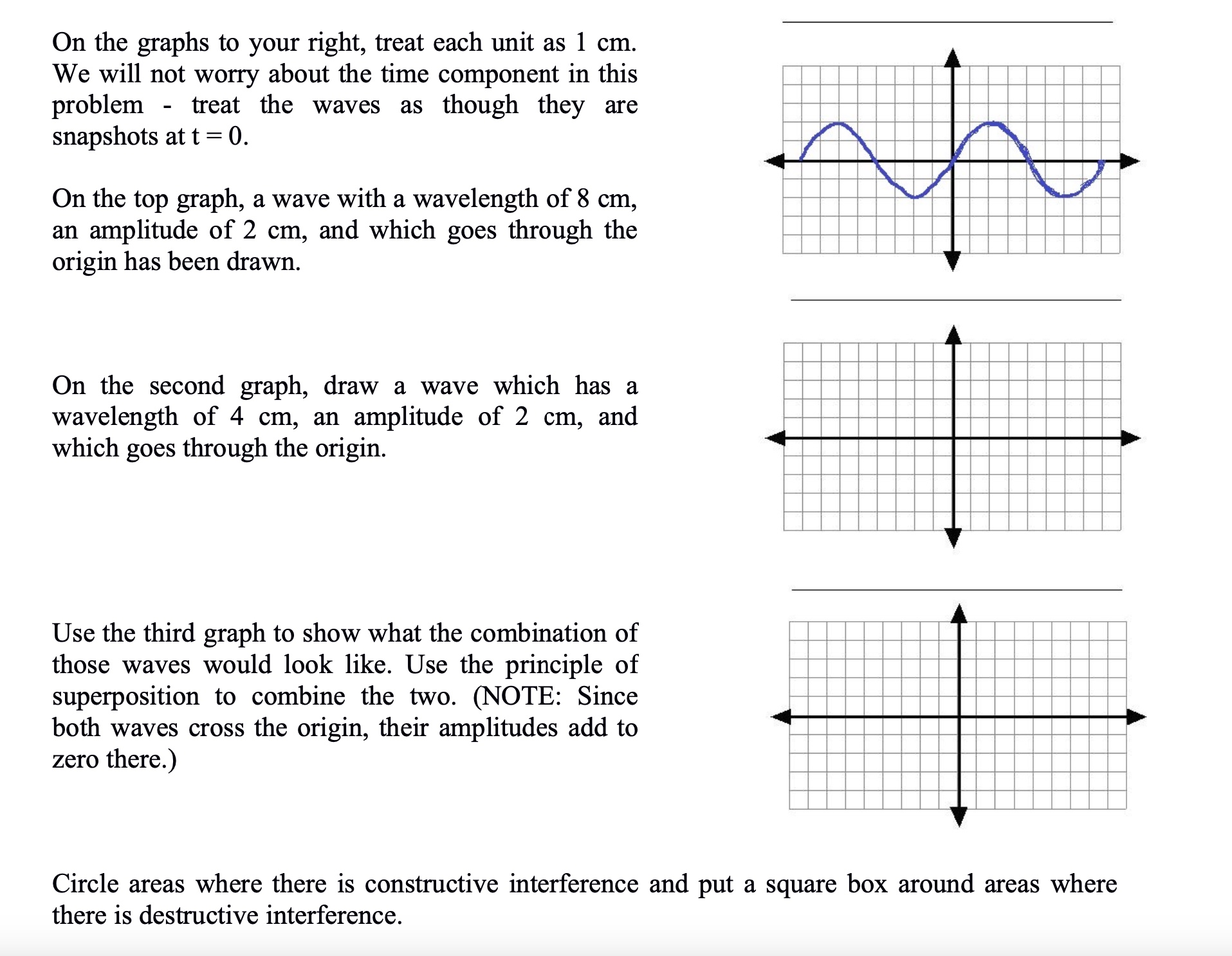 On the graphs to your right, treat each unit as 1 cm. | Chegg.com