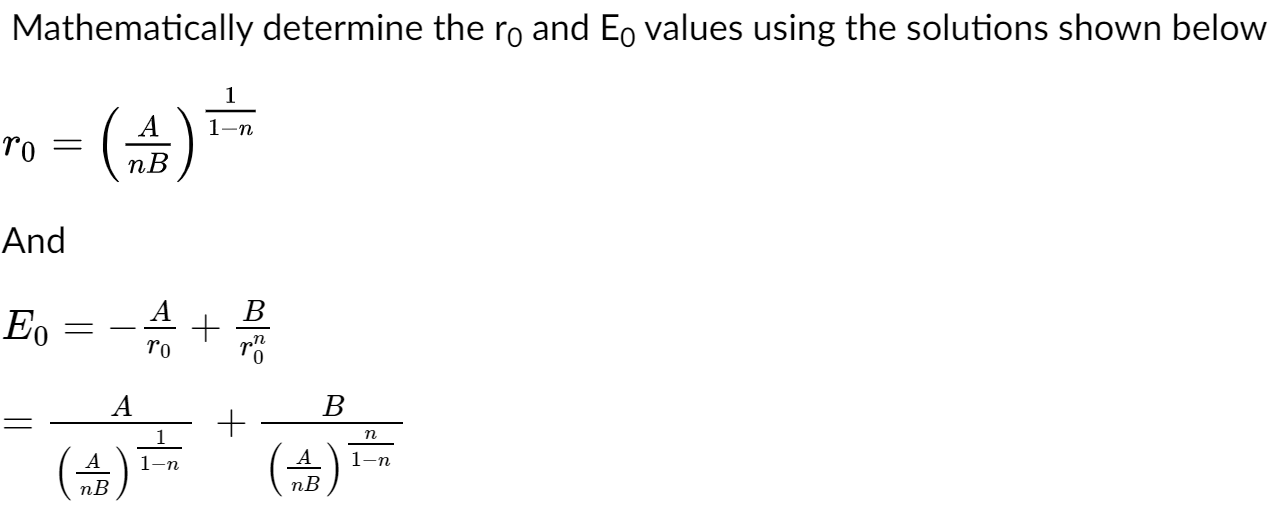 Solved Mathematically determine the ro and Eo values using | Chegg.com