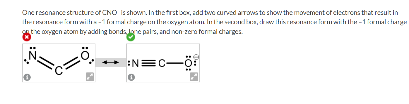Solved One resonance structure of CNO−is shown. In the first | Chegg.com