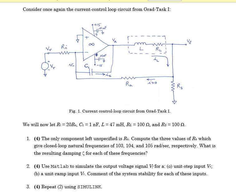 Consider once again the current-control loop circuit | Chegg.com