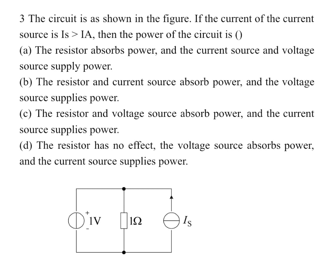 Solved 3 ﻿The circuit is as shown in the figure. If the | Chegg.com
