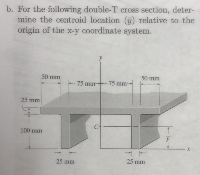 Solved b. For the following double-T cross section, deter- | Chegg.com