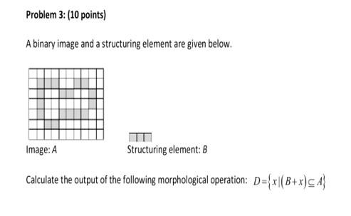 Solved A binary image and a structuring element are given | Chegg.com