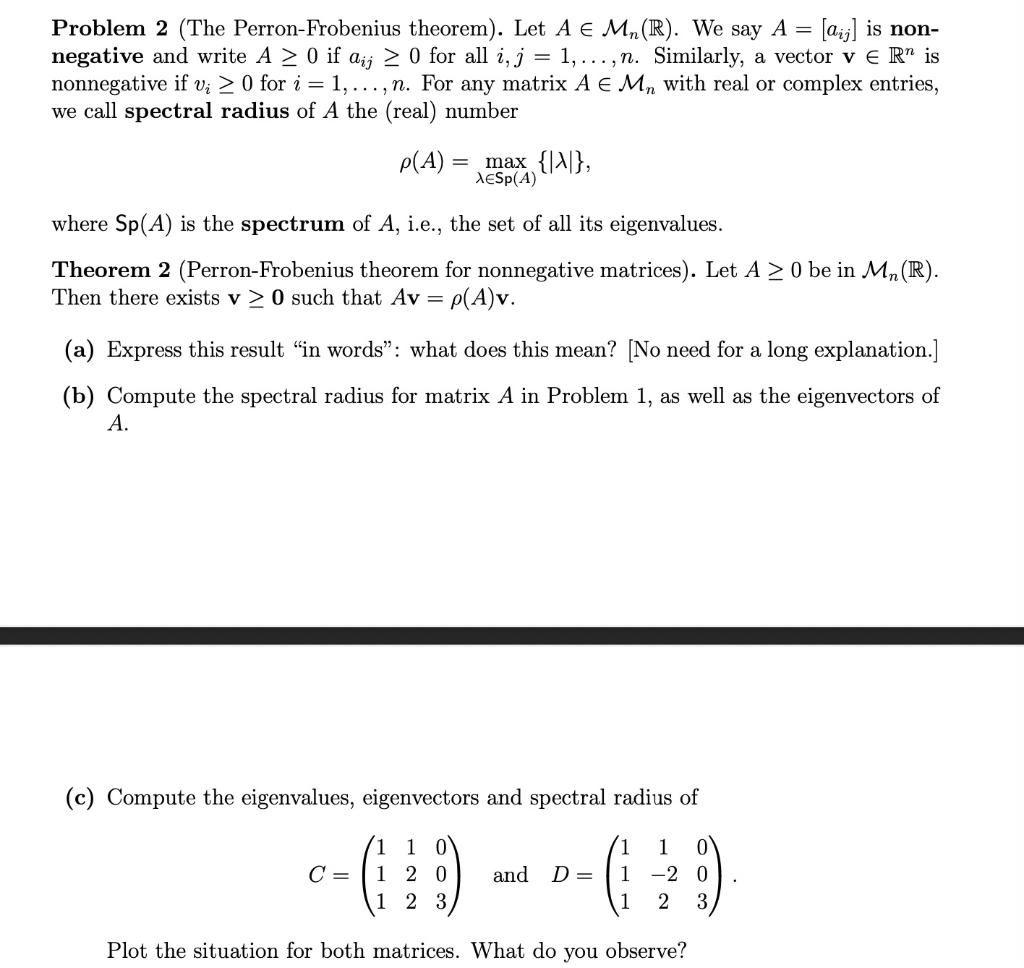 Solved — 2 Theorem 1 (Gershgorin circle theorem). Let A e Mn | Chegg.com