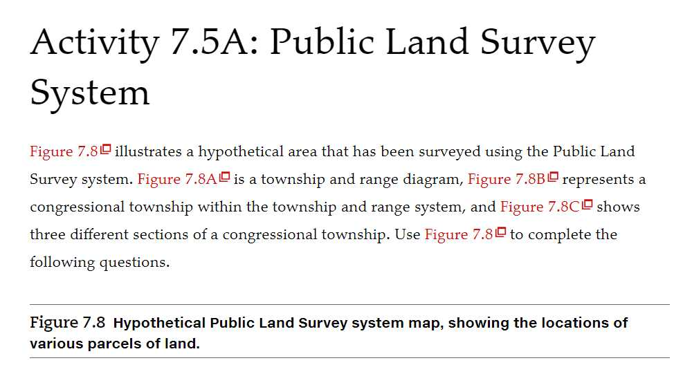 Activity 7.5A: Public Land Survey System Figure 7.8D | Chegg.com