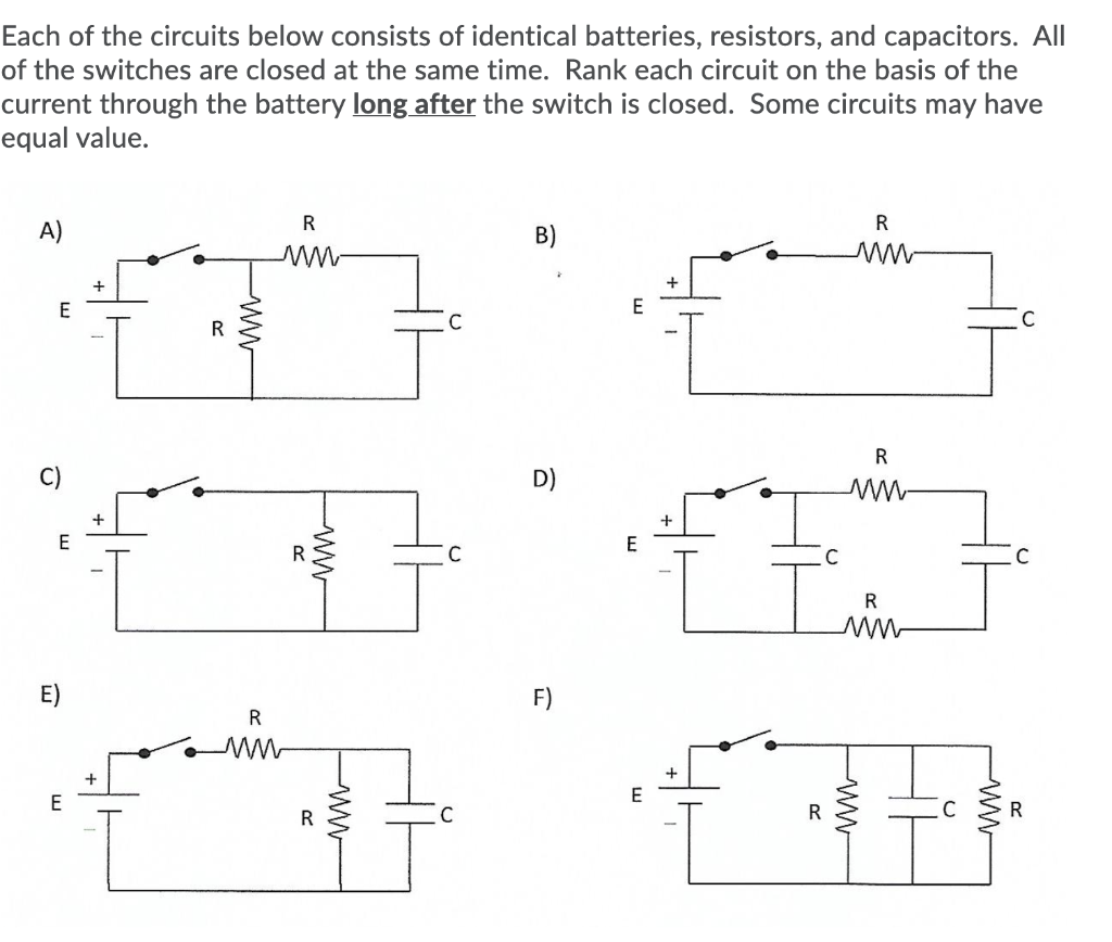 Solved Each of the circuits below consists of identical | Chegg.com