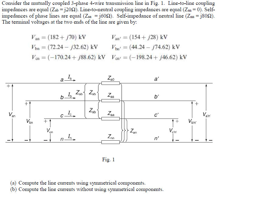 Consider the mutually coupled 3-phase 4-wire | Chegg.com