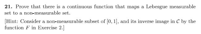 Solved 21. Prove that there is a continuous function that | Chegg.com