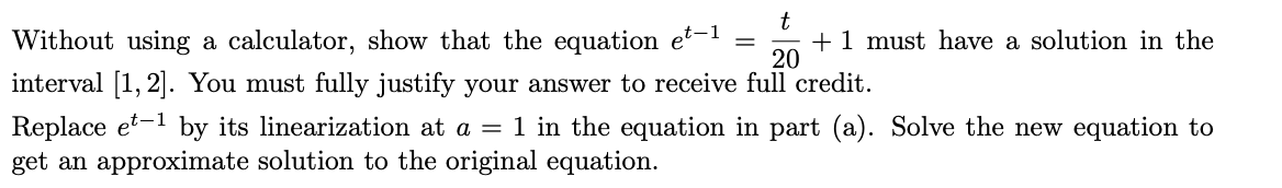 Solved = t Without using a calculator, show that the | Chegg.com