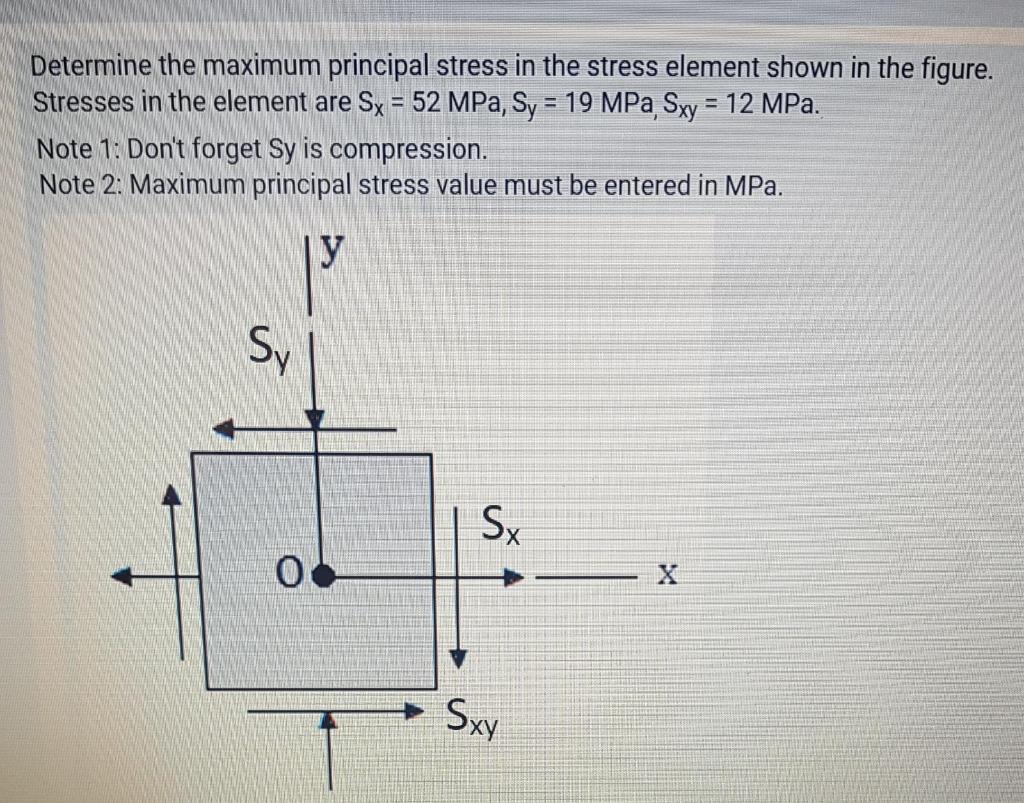 Solved Determine the maximum principal stress in the stress | Chegg.com