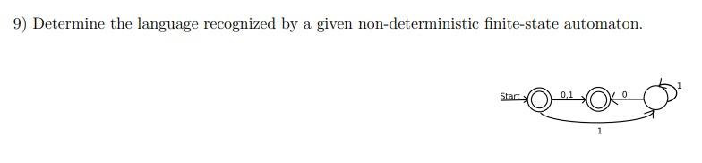 Solved 9) Determine the language recognized by a given | Chegg.com