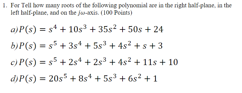Solved 1. For Tell how many roots of the following | Chegg.com