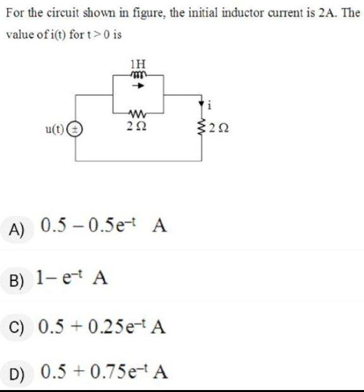 Solved For the circuit shown in figure, the initial inductor | Chegg.com