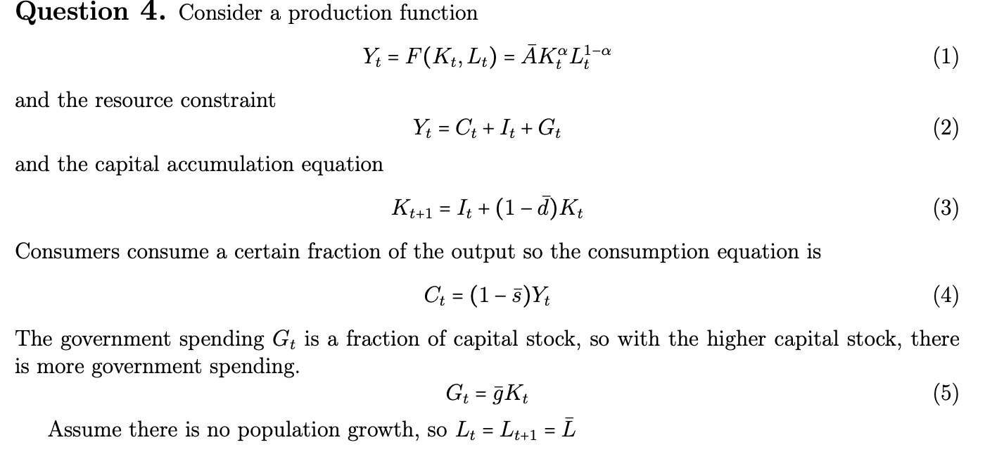 Question 4 Consider A Production Function