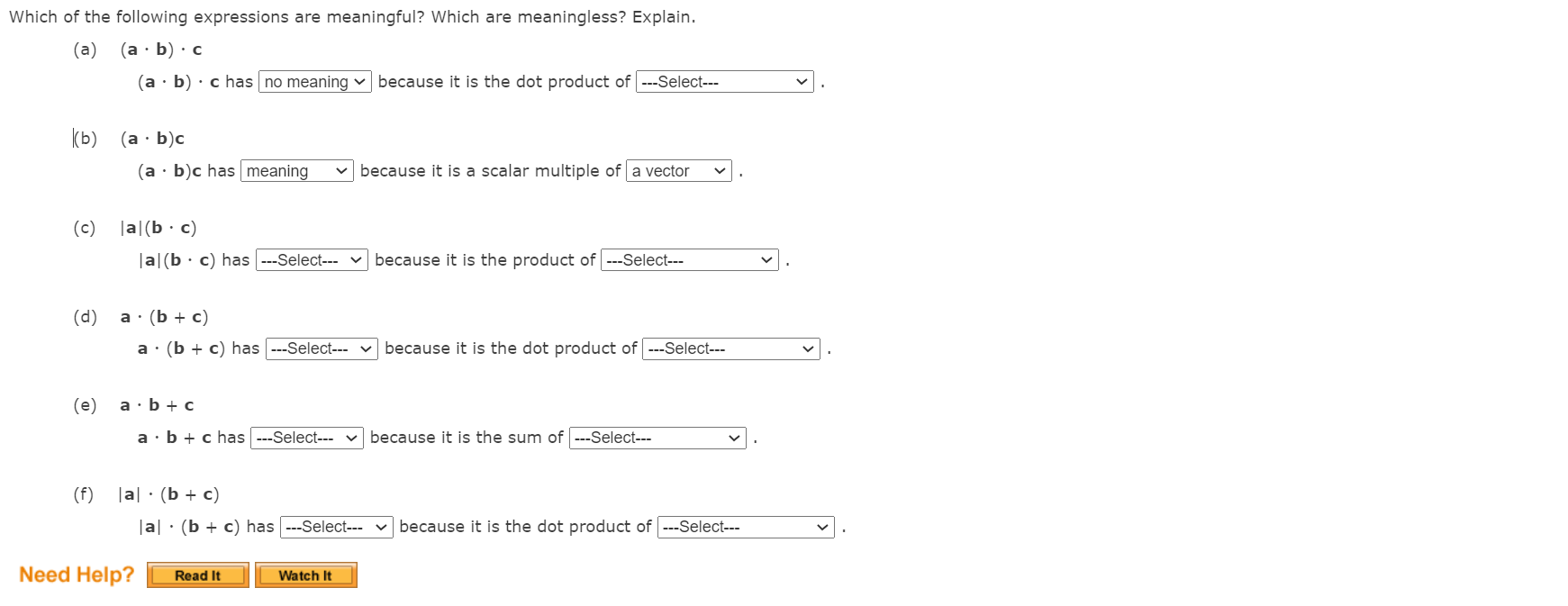 Solved Which of the following expressions are meaningful? | Chegg.com