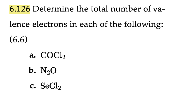 Solved 6.126 ﻿Determine the total number of valence | Chegg.com