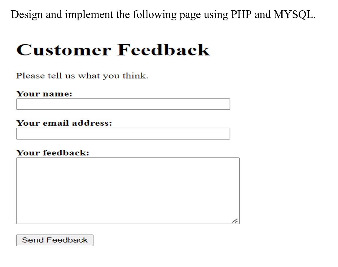Solved Please provide the PHP file name and Code. screenshot | Chegg.com
