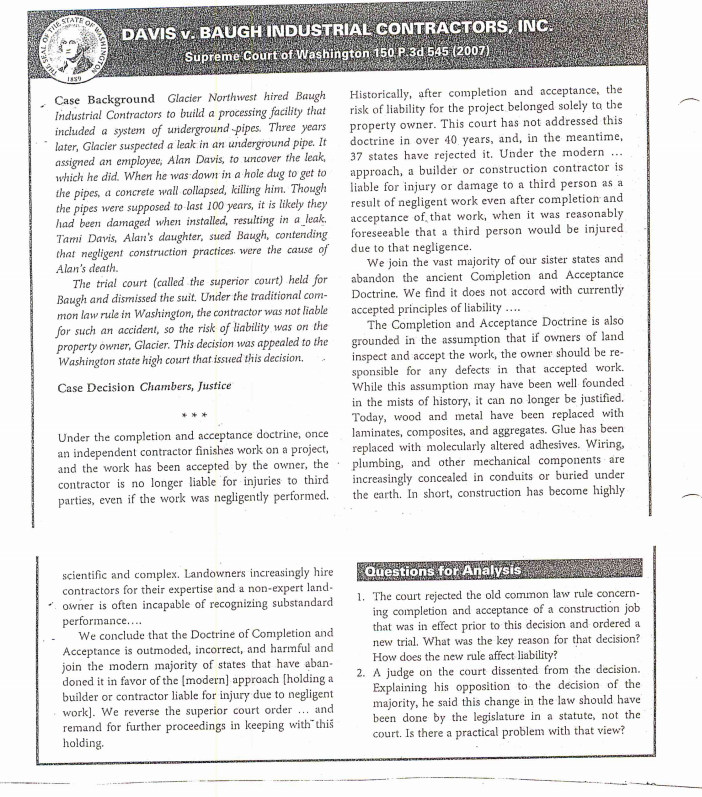 Solved Case Analysis 1. FACTS: A concise | Chegg.com