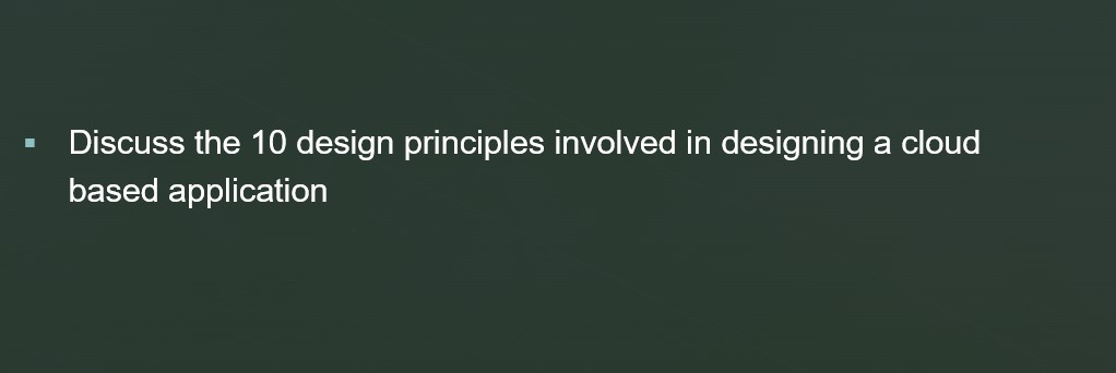 Solved Discuss the 10 design principles involved in | Chegg.com