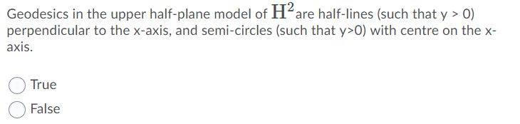Solved Geodesics in the upper half-plane model of Hʻare | Chegg.com