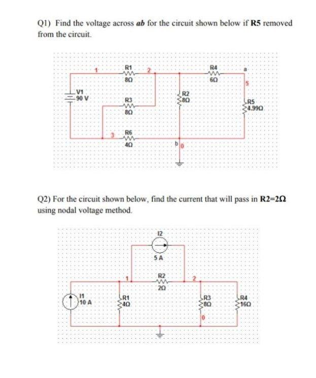 Solved QI) Find the voltage across ab for the circuit shown | Chegg.com